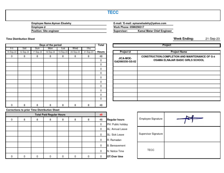 Weekly Time Sheet | PDF