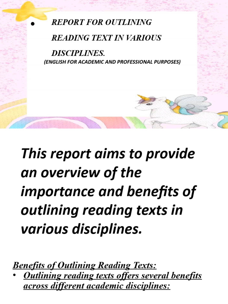 Report For Outlining Reading Text in Various Disciplines.: (English For ...