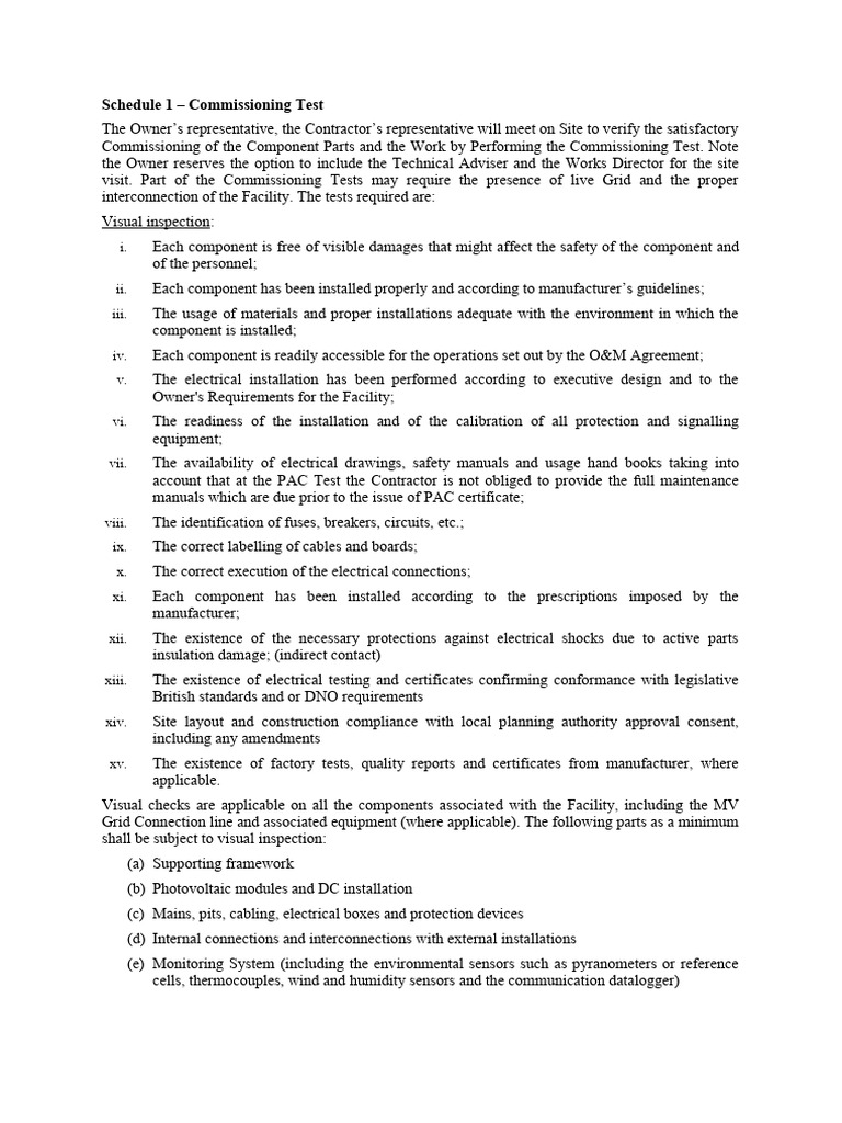 Commissioning Test | PDF | Photovoltaics | Power Inverter
