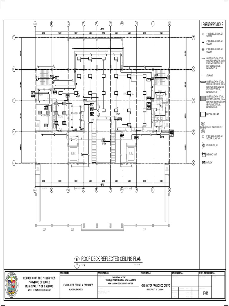 Roof Deck Reflected Ceiling Plan: Legends/Symbols | PDF | Lighting ...