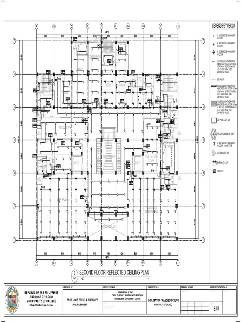 Second Floor Reflected Ceiling Plan: Legends/Symbols | PDF | Lighting | Optics