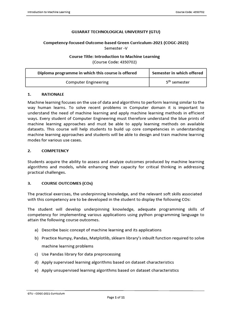 Introduction To Machine Learning | PDF | Machine Learning | Regression Analysis