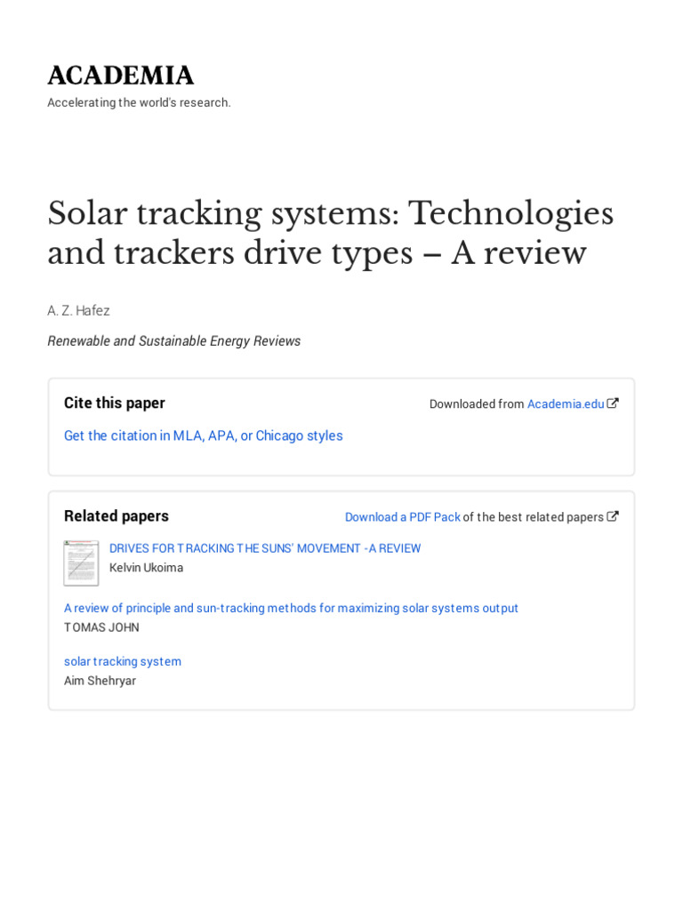 Solar Tracking Systems Review | PDF | Solar Energy | Physical Quantities