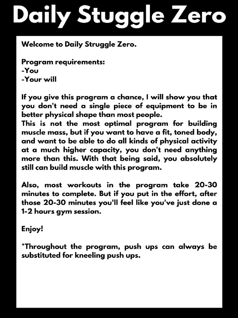 Daily Struggle Zero | PDF