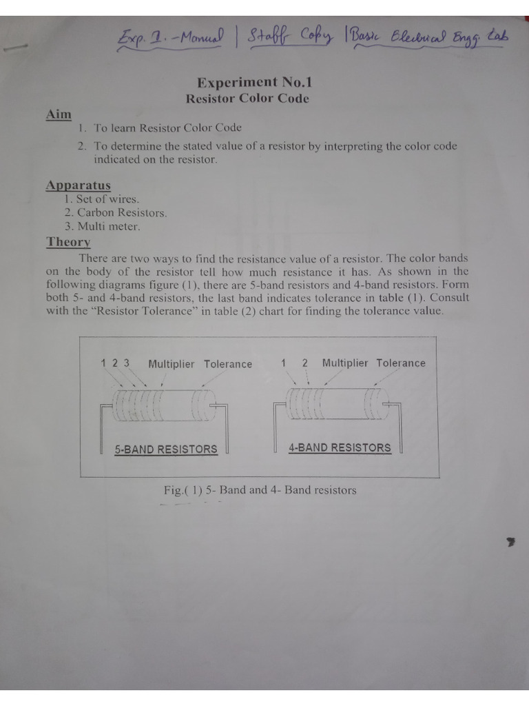 Basic Electrical Practical Lec-1 | PDF