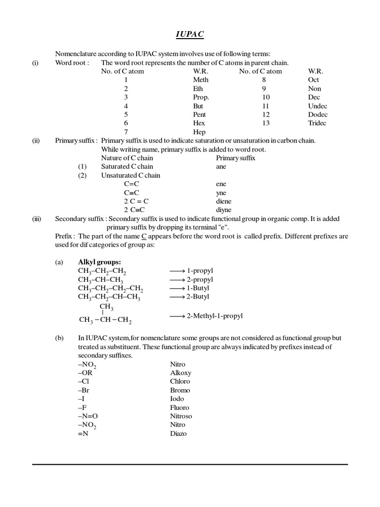 NOMENCLATURE | PDF | Functional Group | Alkane