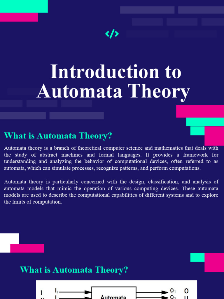 Automata | PDF | Theoretical Computer Science | Computational Science