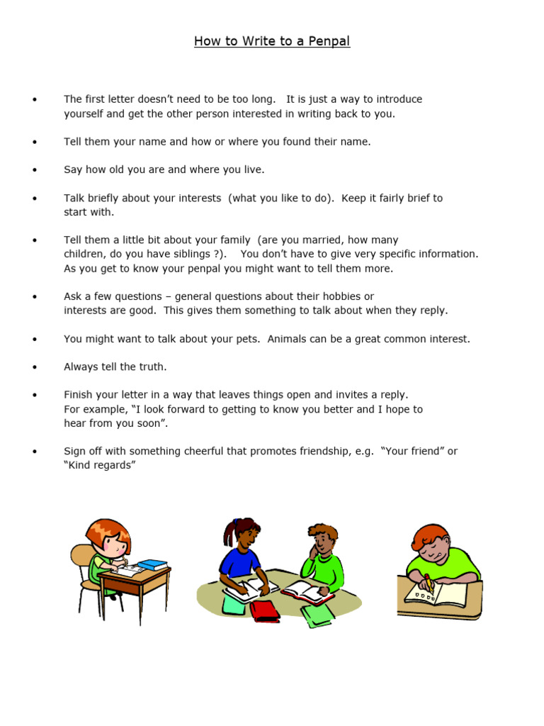How To Write A Penpal Letter Fun Activities Games - 6591 | PDF