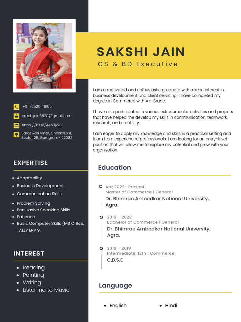 Sakshi Jain Cv Pdf 