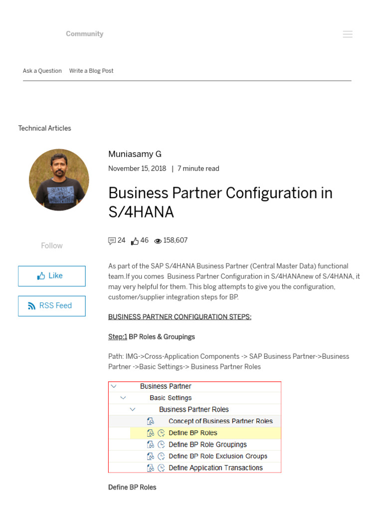 Business Partner Configuration in S/4HANA | PDF | Function (Mathematics)