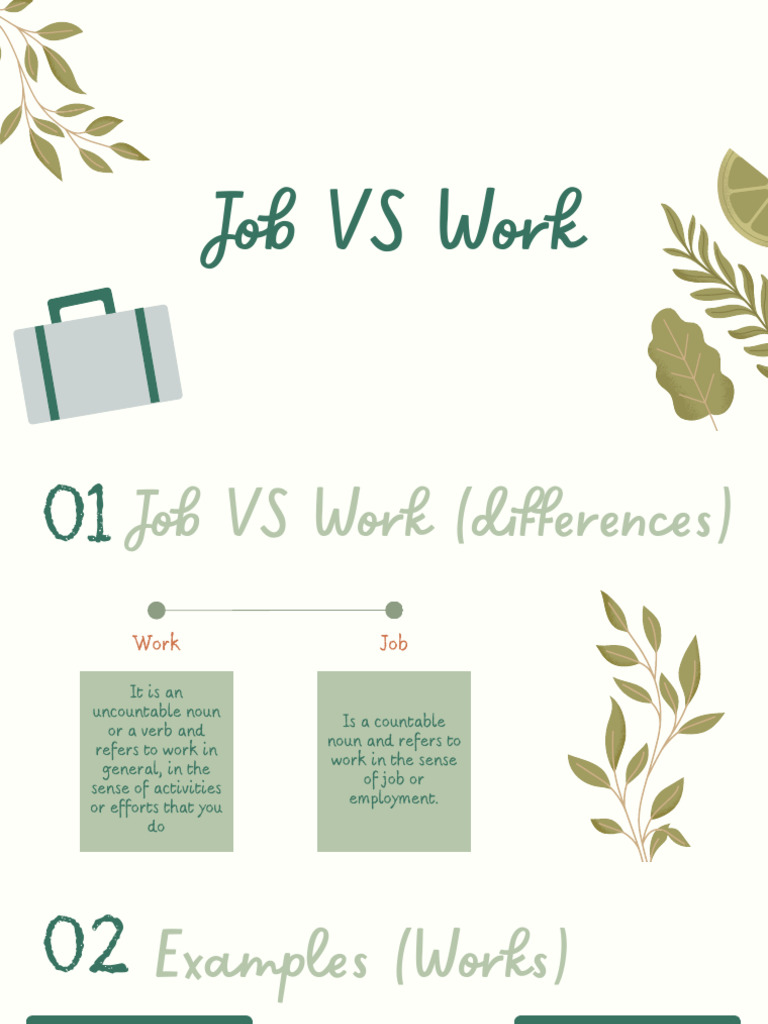 Job VS Work | PDF | Career & Growth