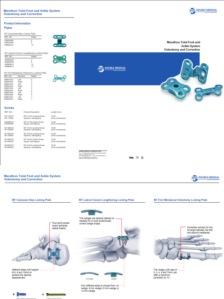 Marathon Total Foot and Ankle System Osteotomy and Correction | Download Free PDF ...