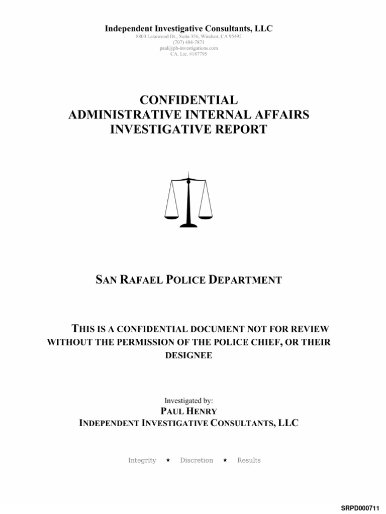OCon Internal Investigative Report | PDF | Police | Use Of Force