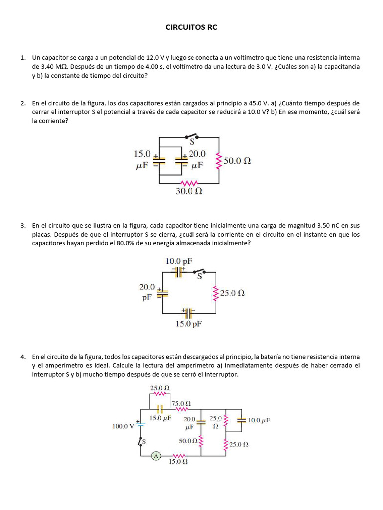 Ejercicios Circuitos RC | PDF