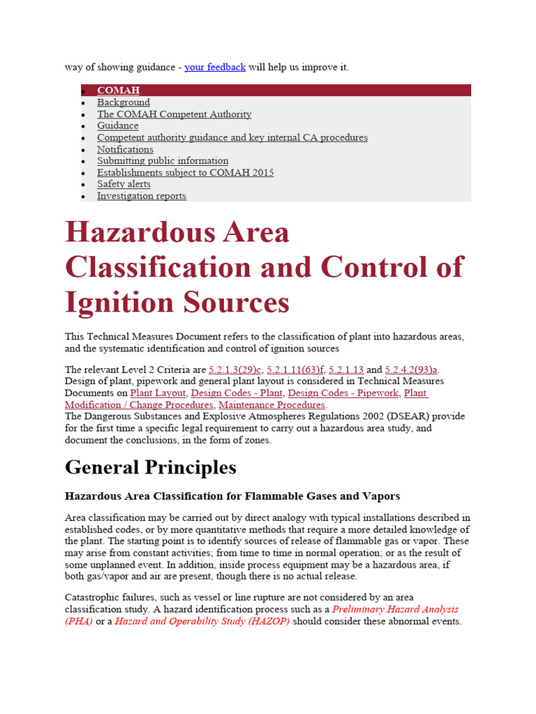 Hazardous Area Classification Guidelines | PDF | Physical Sciences ...