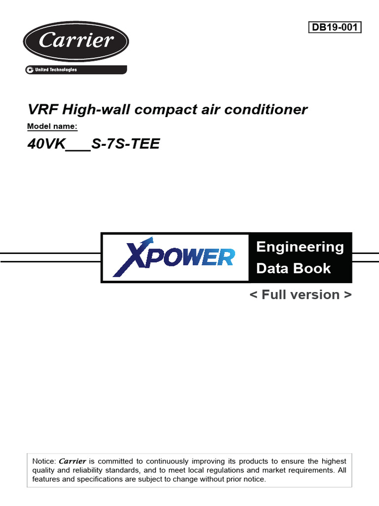 Toshiba VRF High-Wall AC Specs Guide | PDF | Air Conditioning | Pipe (Fluid Conveyance)