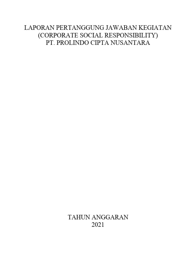 Laporan CSR PT Prolindo 2021 | PDF