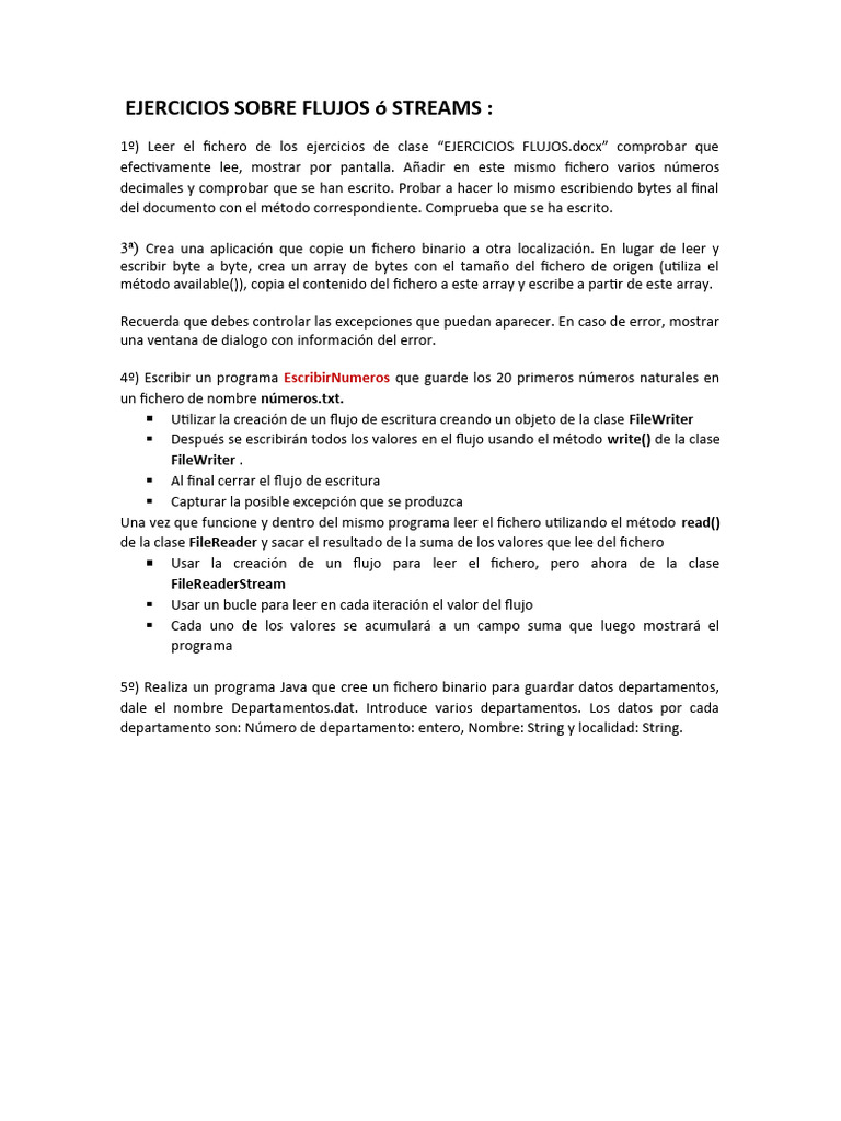 Ejercicios Flujos | PDF