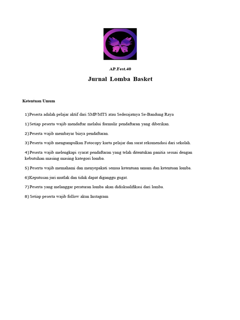 Lomba Basket AP Fest 4.0 2023 Bandung | PDF