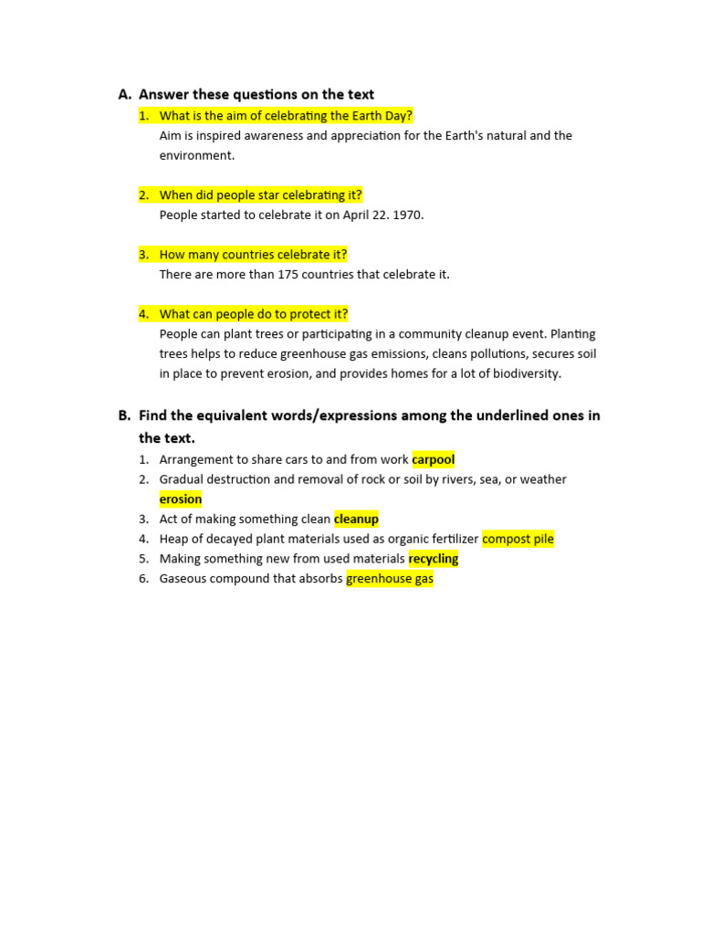 Answer These Questions On The Text | PDF