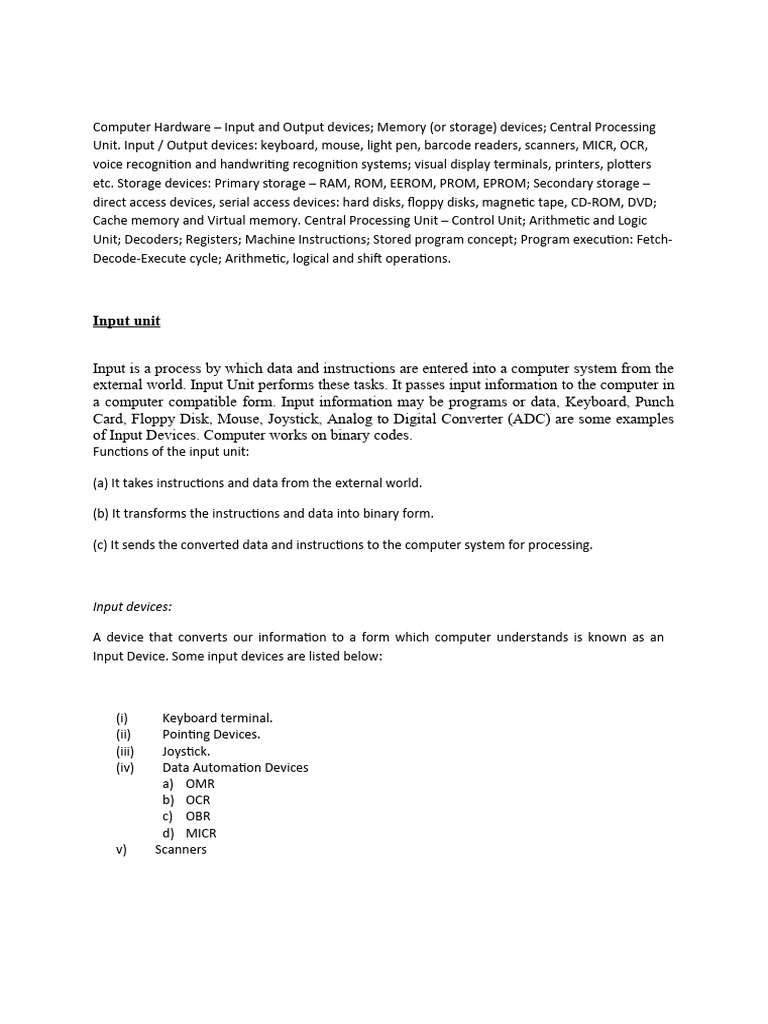 Unit 2 Pdf Random Access Memory Computer Data Storage