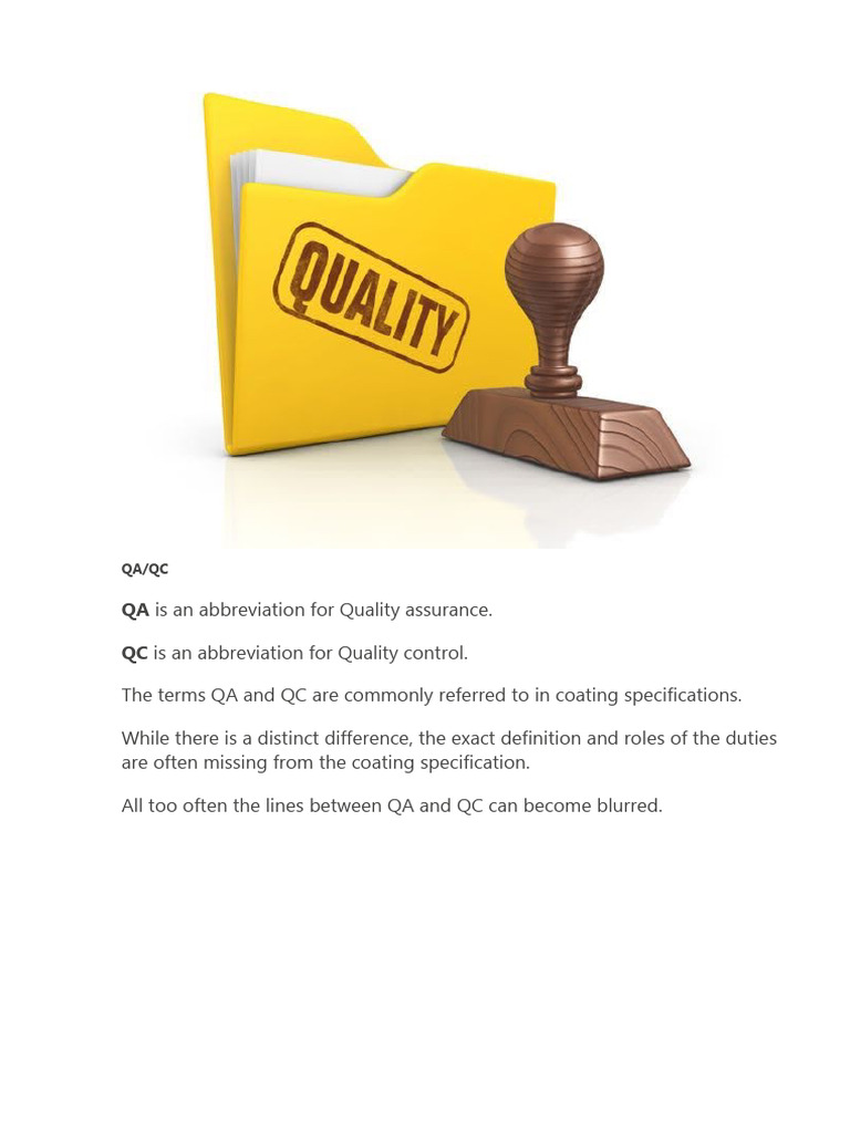 Lesson 9 - The Roles of QA and QC Inspector | PDF | Quality Assurance | Specification (Technical ...