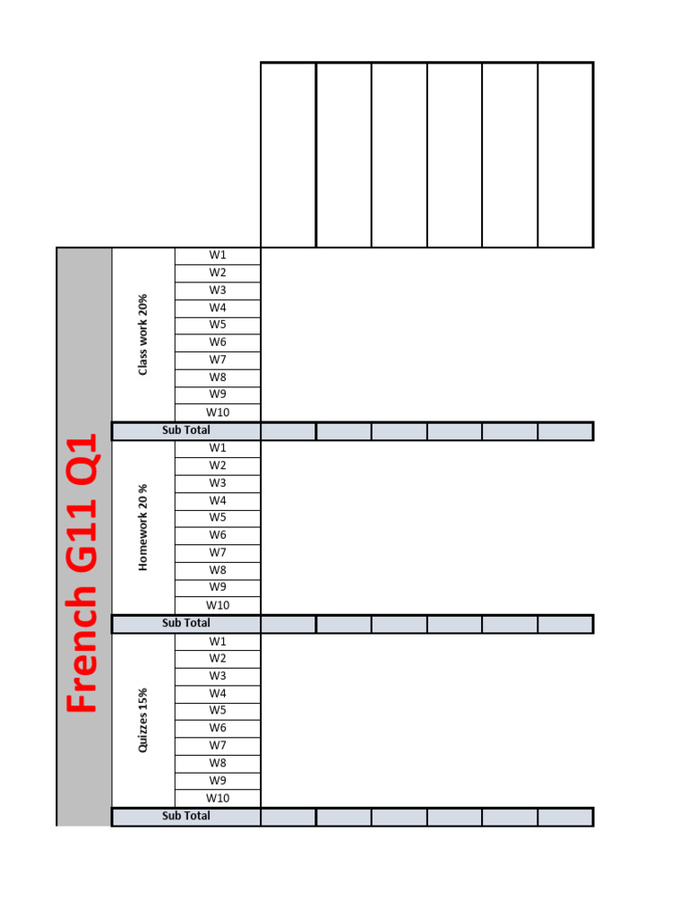 Grade Book Template (Ms .Susu) | PDF