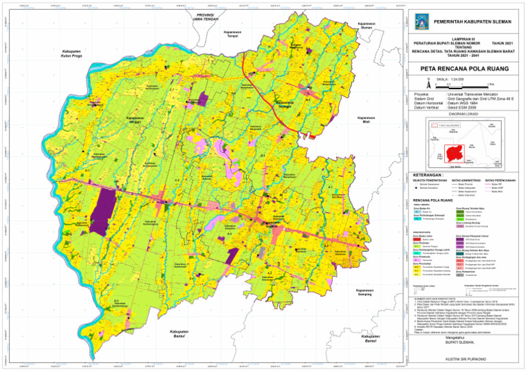 Peta Rencana Pola Ruang Kawasan Sleman Barat | PDF