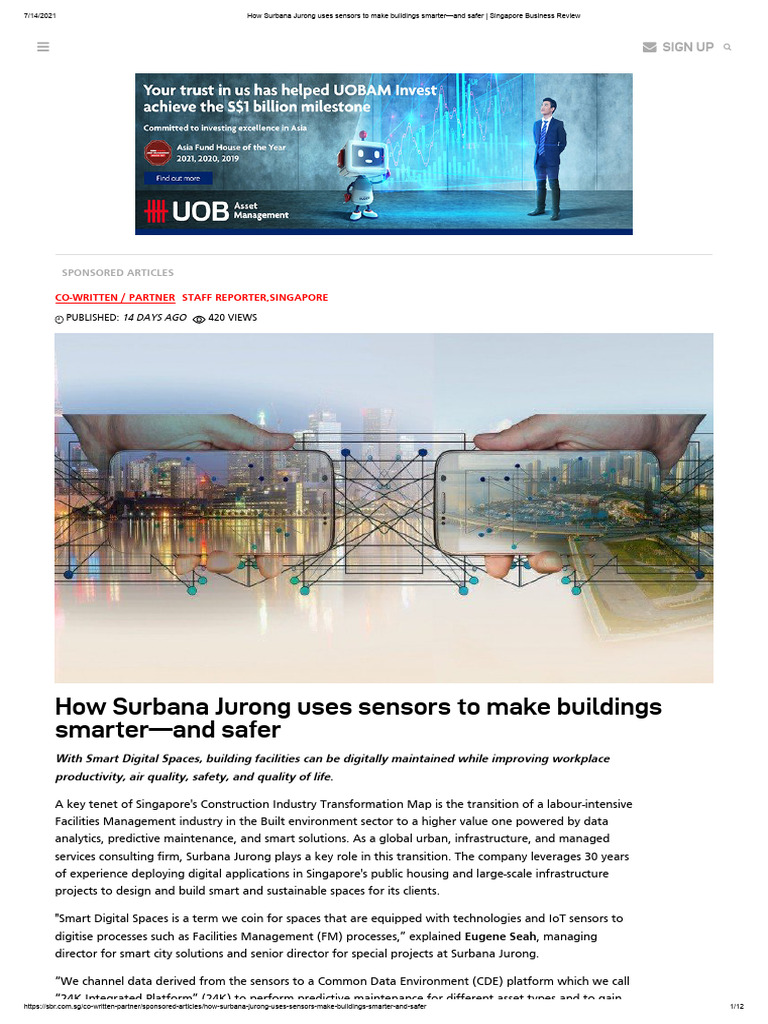 Surbana Jurong - How Surbana Jurong Uses Sensors To Make Buildings Smarter and Safer | PDF ...