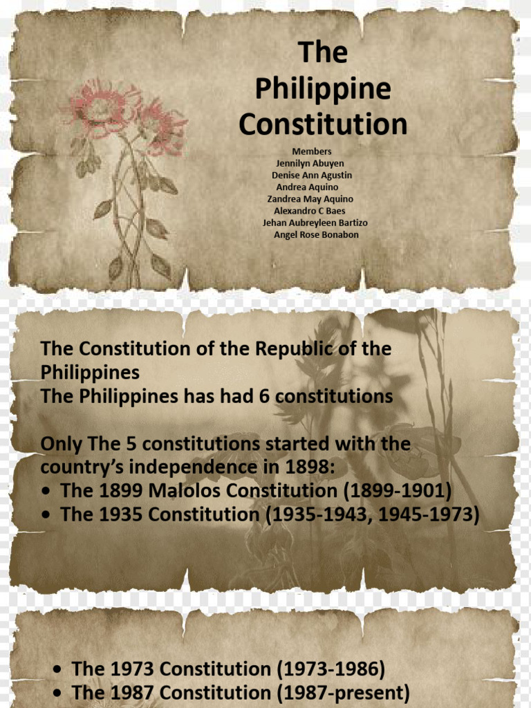 The Philippine Constitution Group 1 RPH | PDF