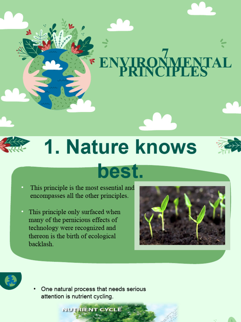 Seven Environmental Principles Explained | PDF | Ecosystem | Waste