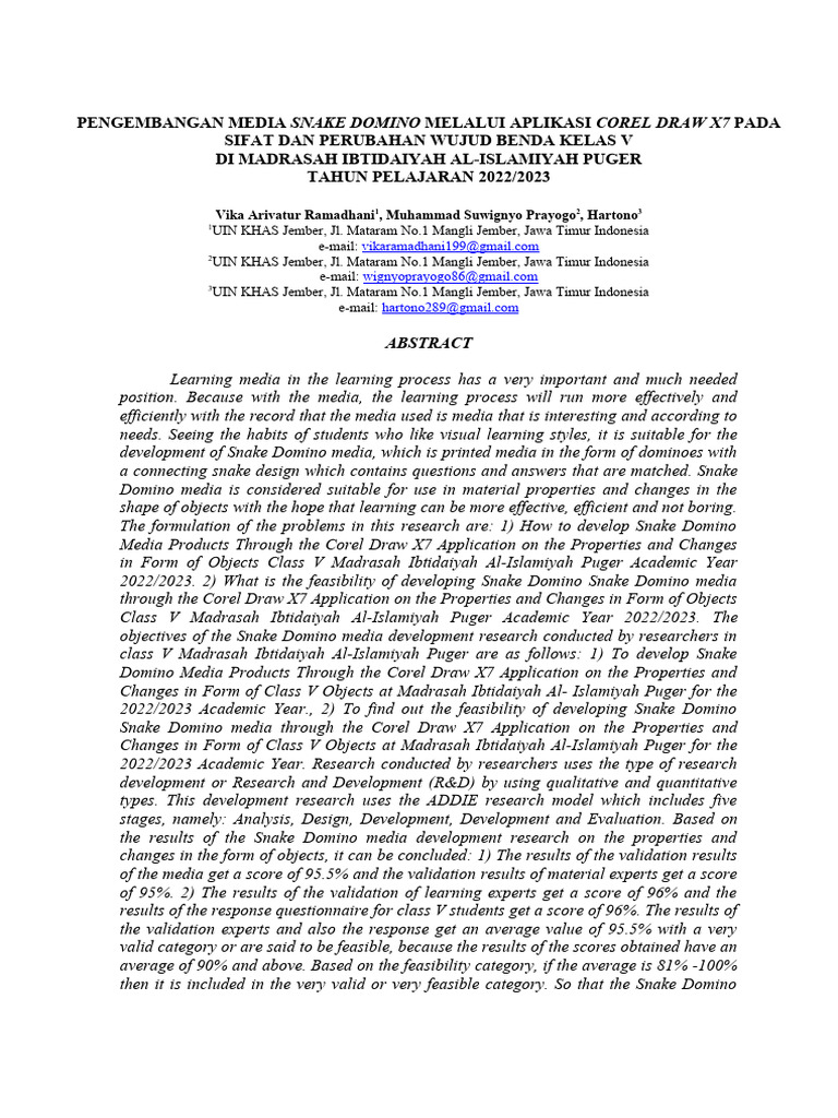 Jurnal Skripsi Vika | PDF | Karier & Perkembangan