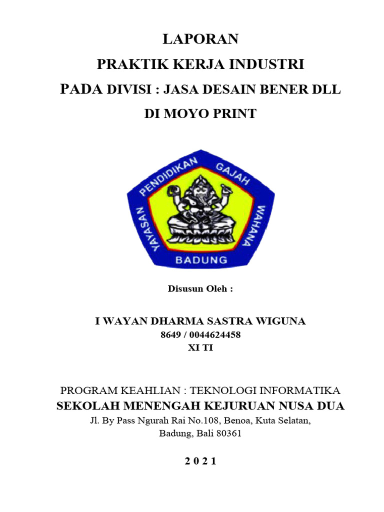 Format Penulisan LAPORAN Prakerin 2021-1 | PDF