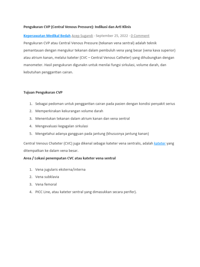 Pengukuran CVC | PDF | Kesehatan Holistik | Sains & Matematika