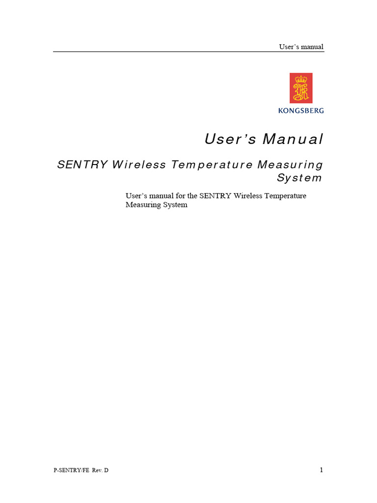 User's Manual: SENTRY Wireless Temperature Measuring System | Download ...