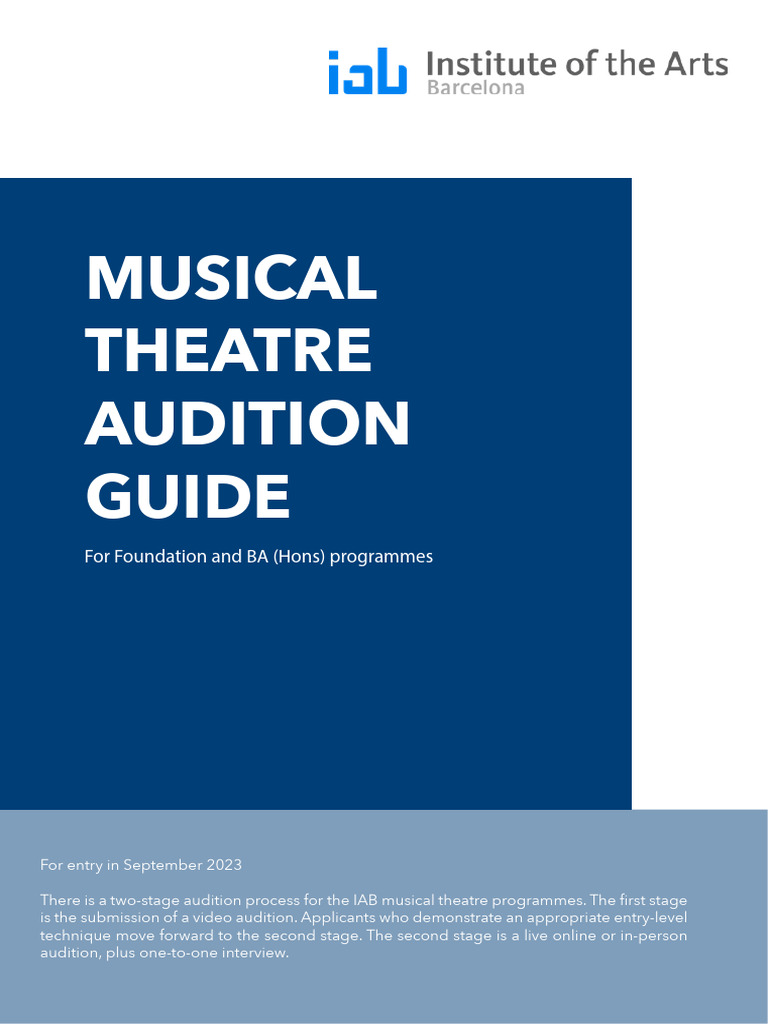 Musical Theatre Audition Guide 1 | PDF
