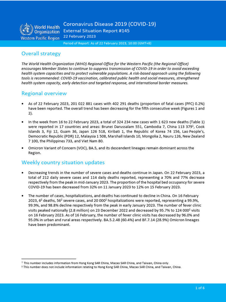 WPRO COVID19 Weekly Sitrep 20230222 | PDF