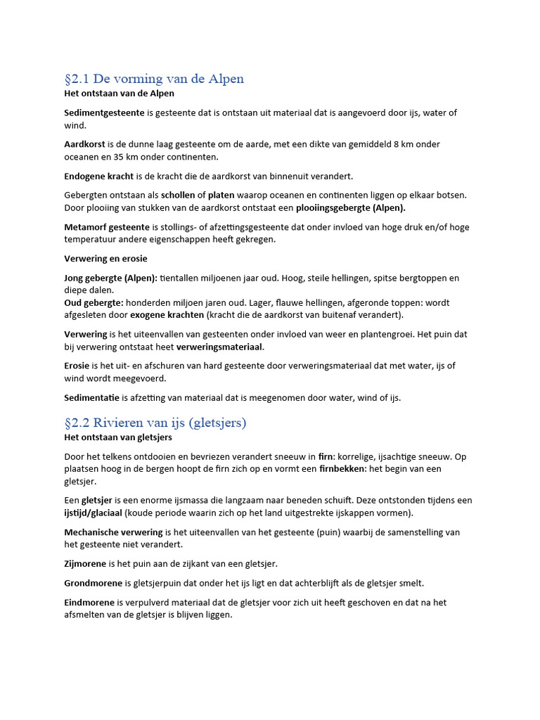 Aardrijkskunde Proefwerk Hoofdstuk 2 | PDF