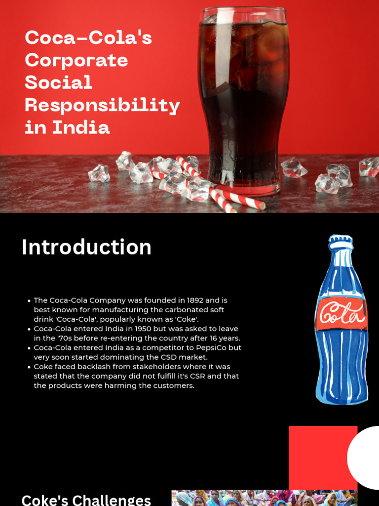Coca-Cola's CSR Initiatives in India | PDF