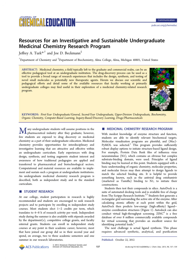 Medicinal Chemistry Research Program | PDF | Medicinal Chemistry | Drug ...