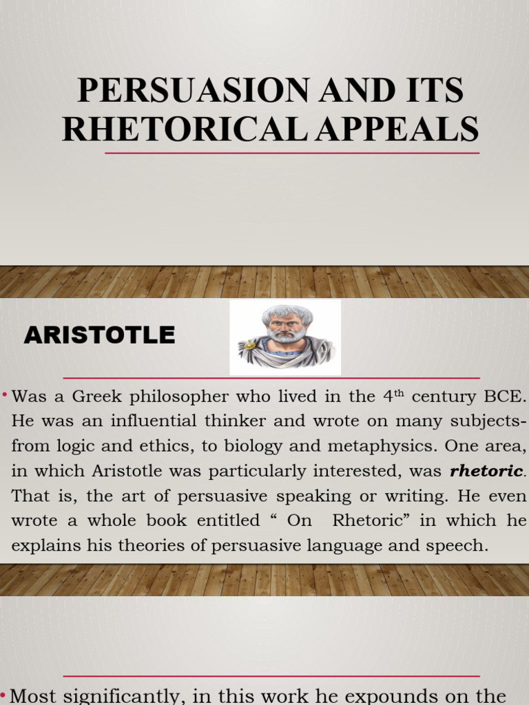 Persuasion and Its Rhetorical Appeals | PDF