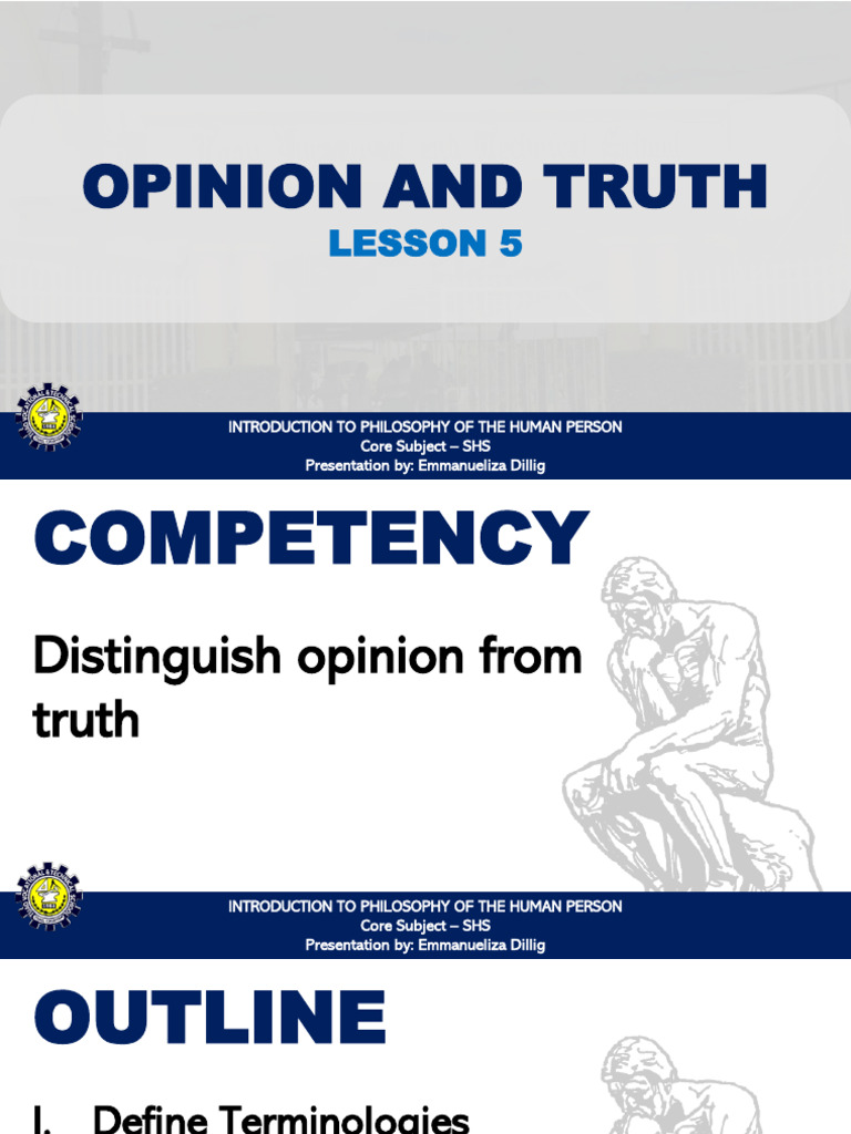 Distinguishing Opinion from Truth in Philosophy | PDF | Truth | Knowledge
