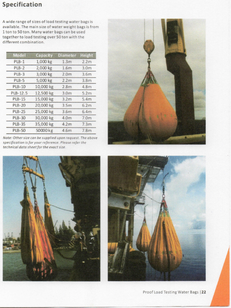 Proof Load Testing Water Bag | PDF