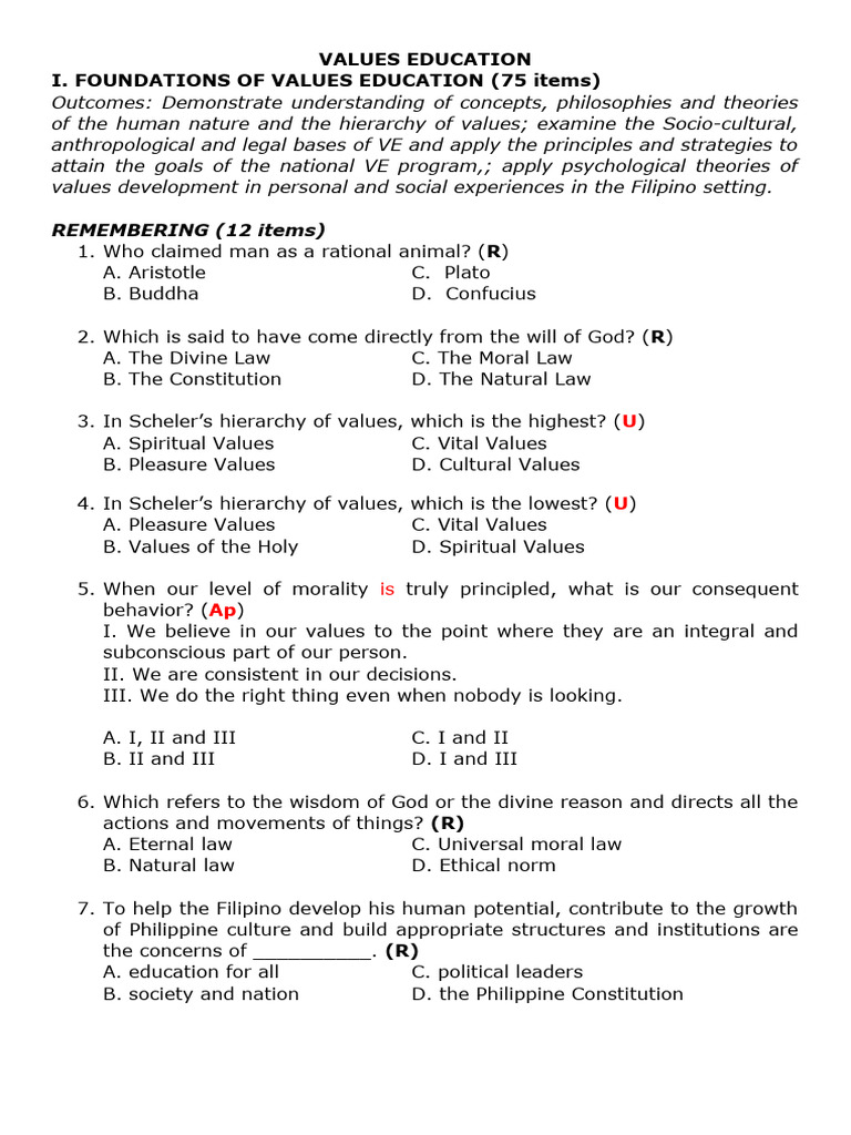 LET 2017 VALUES EDUCATION 500 Third File-1 | PDF