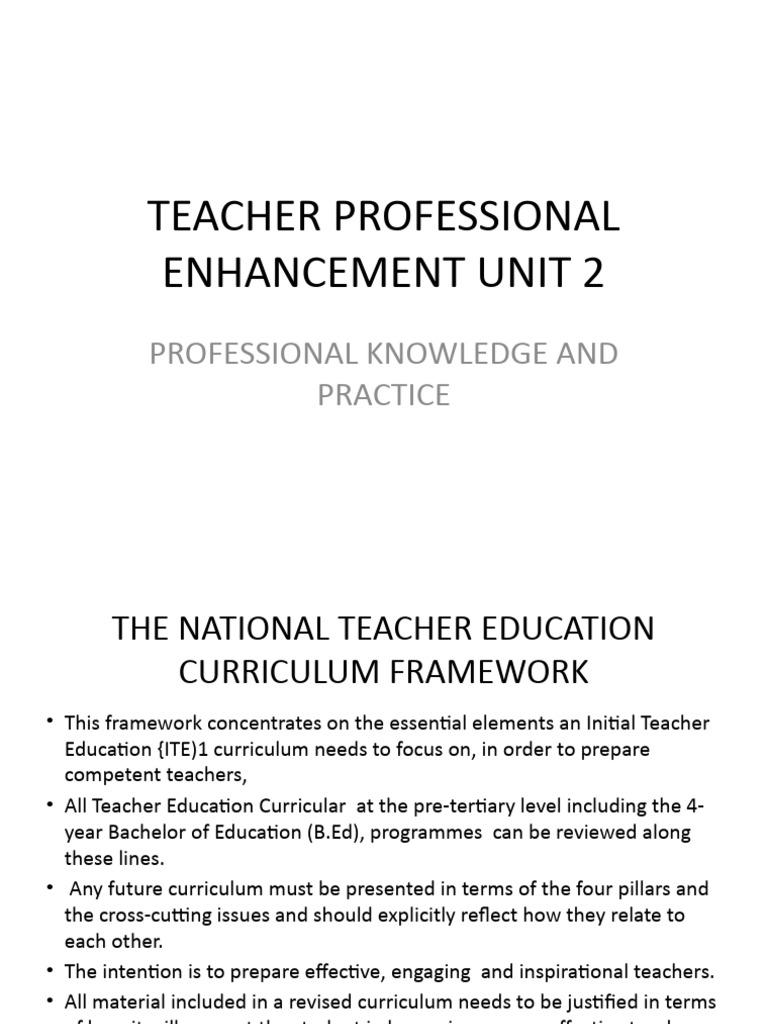 Eps 444 T.P.E. Unit 2 | PDF | Curriculum | Teachers