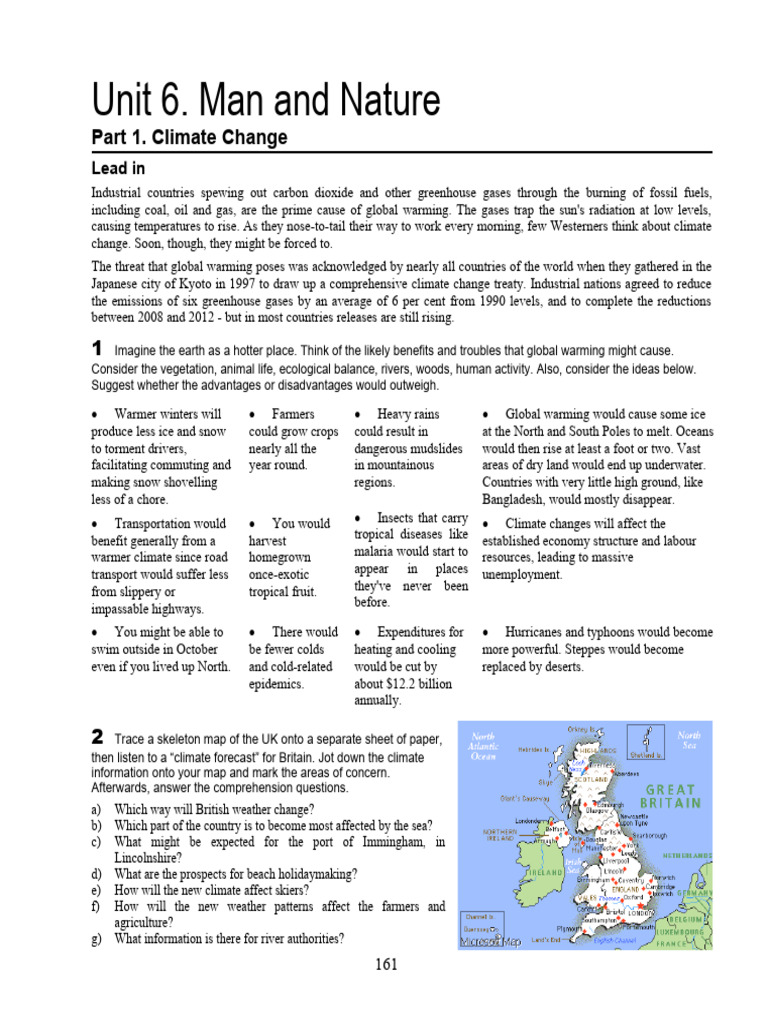Unit 6 Man & Nature | PDF | Climate Change | Greenhouse Gas