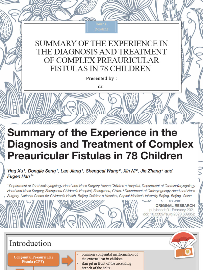 Summary of the Experience in the Diagnosis and Treatment of Complex ...