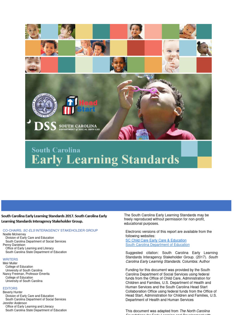 South Carolina Early Learning Standards 2017 - Accessible Version | PDF ...