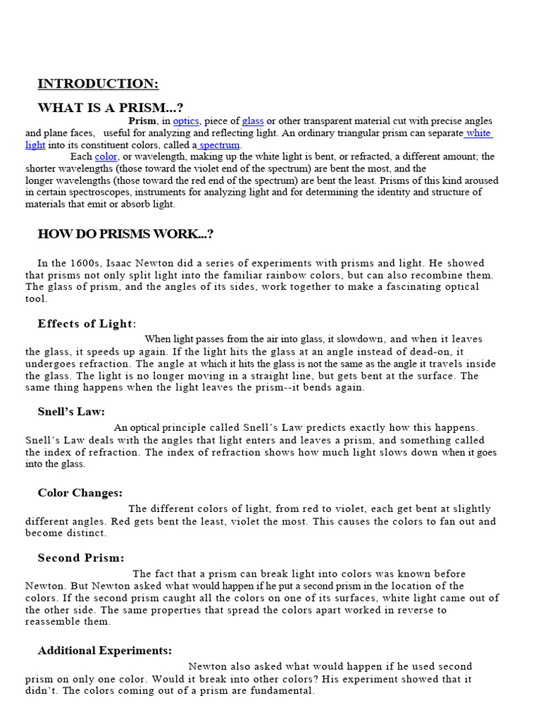 Physics Project | PDF | Refraction | Light