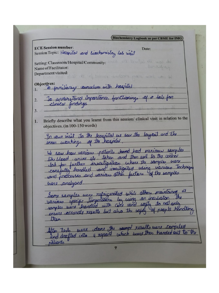 Biochemistry Logbook ECE & AETCOM | PDF